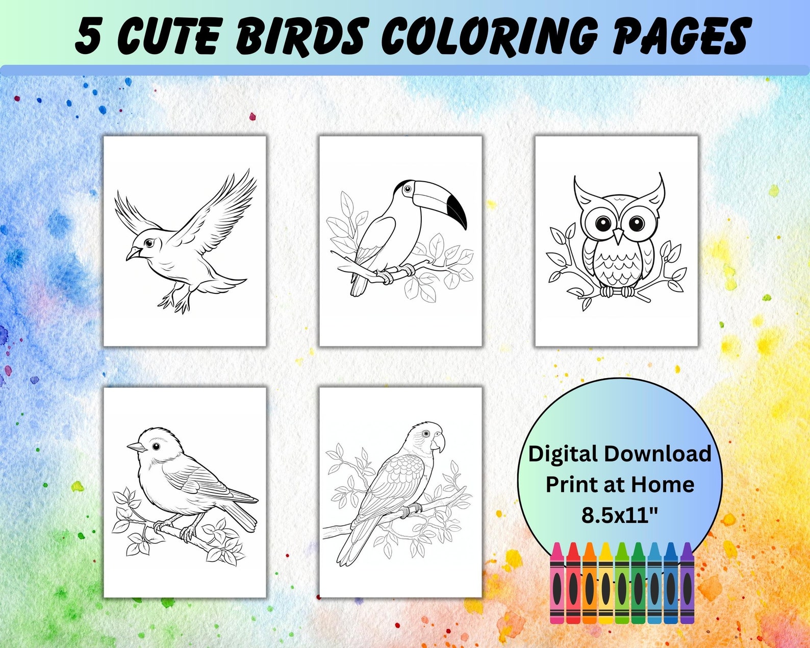 Bird Coloring Pages Cute Birds Coloring Pages for Kids Printable Fun ...