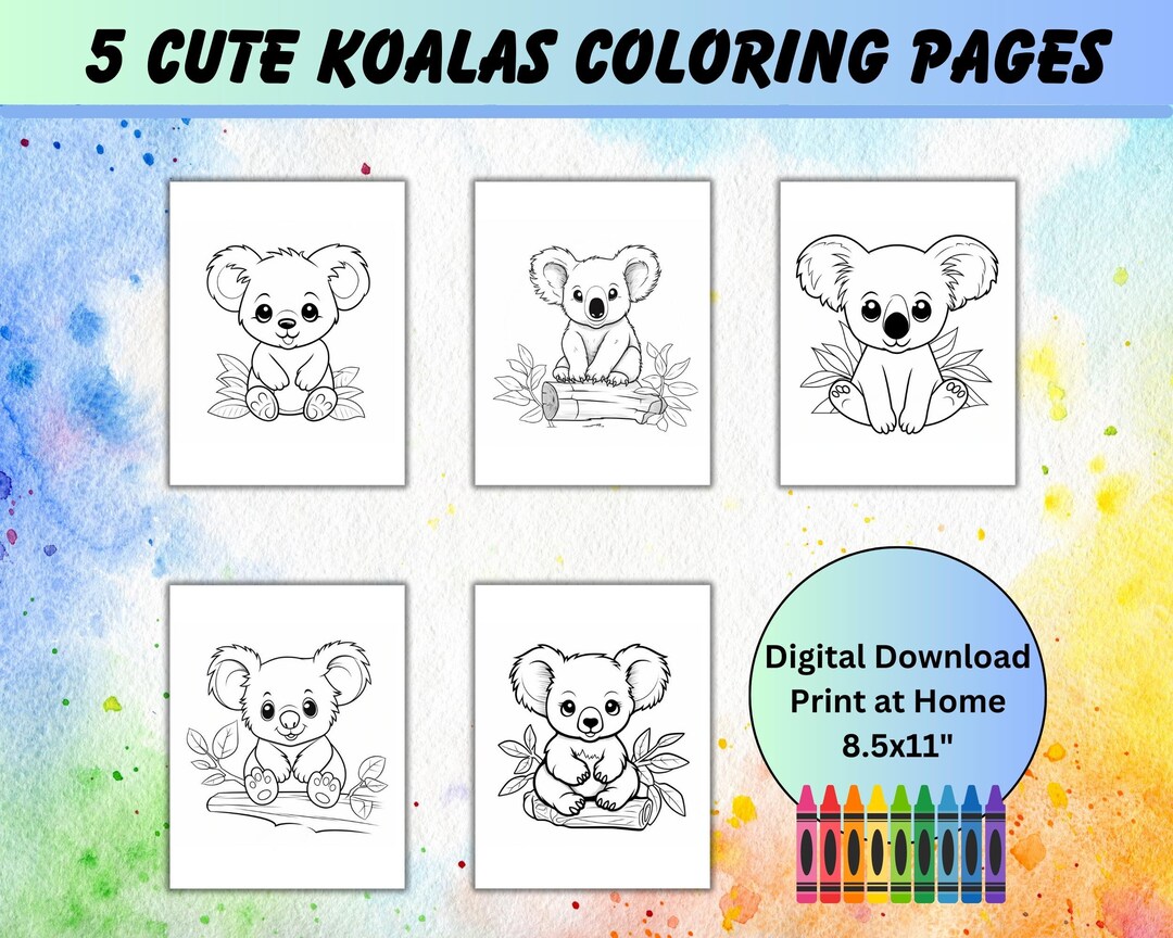 Koala Coloring Pages Cute Koalas Coloring Pages for Kids Printable Fun ...