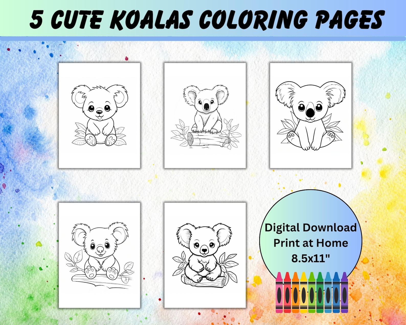 Koala Coloring Pages Cute Koalas Coloring Pages for Kids Printable Fun ...