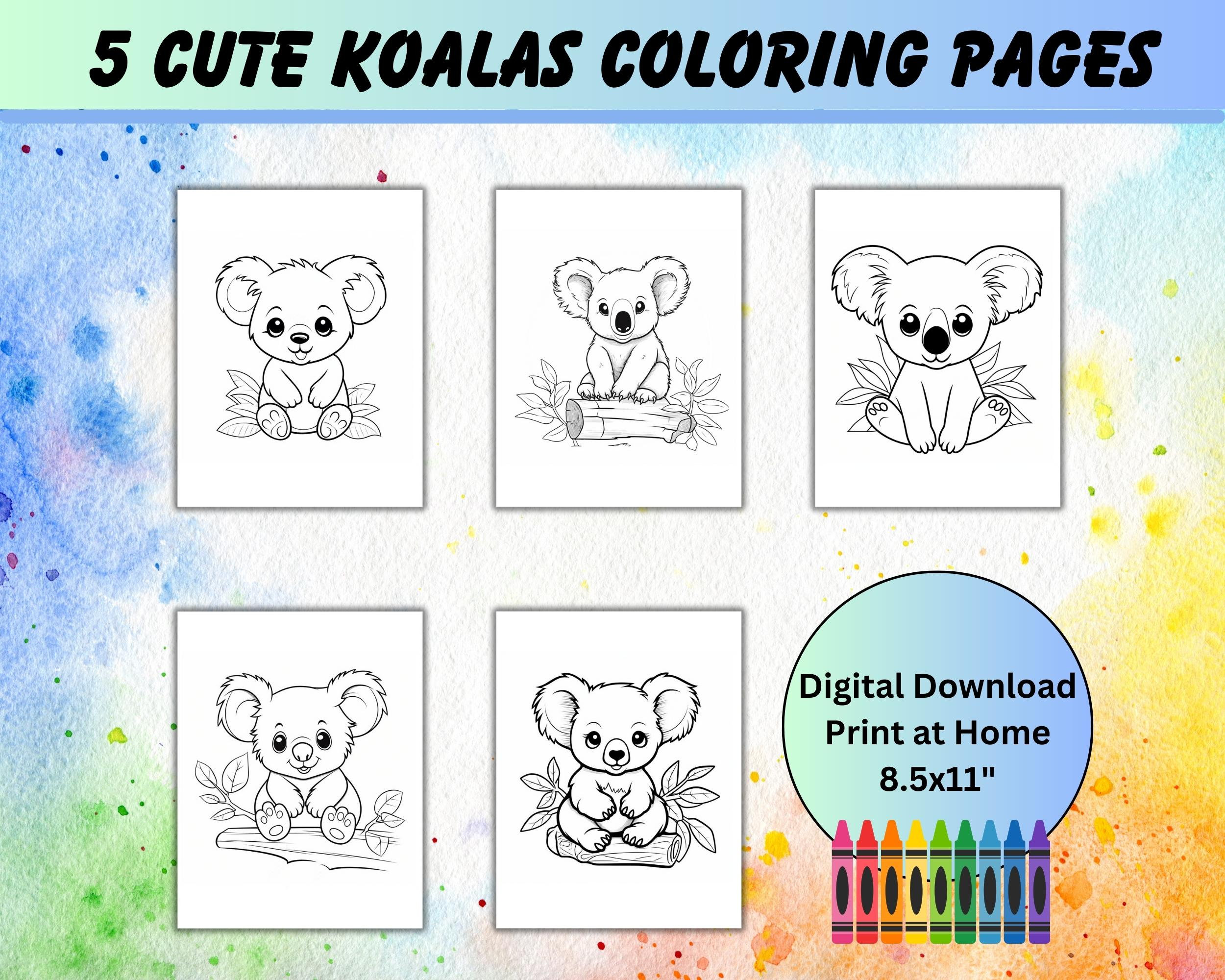 Koala Coloring Pages Cute Koalas Coloring Pages for Kids Printable Fun ...