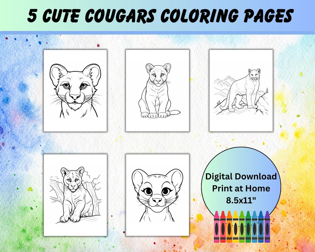 Cougar Coloring Pages Cute Cougars Coloring Pages for Kids Printable ...