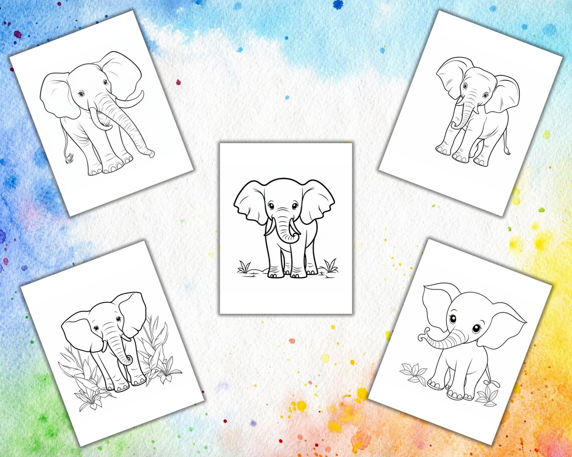 Elephant Coloring Pages Cute Elephants Coloring Pages for Kids ...