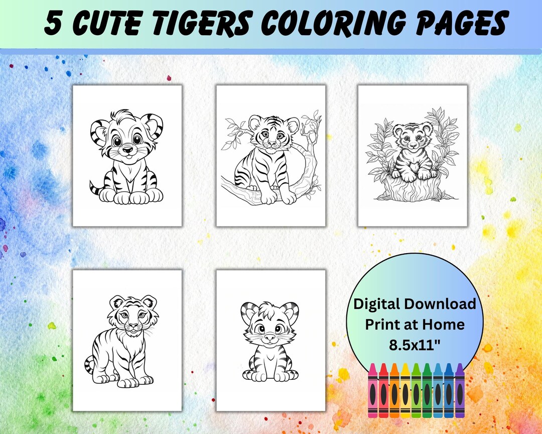 Tiger Coloring Pages Cute Tigers Coloring Pages for Kids Printable Fun ...