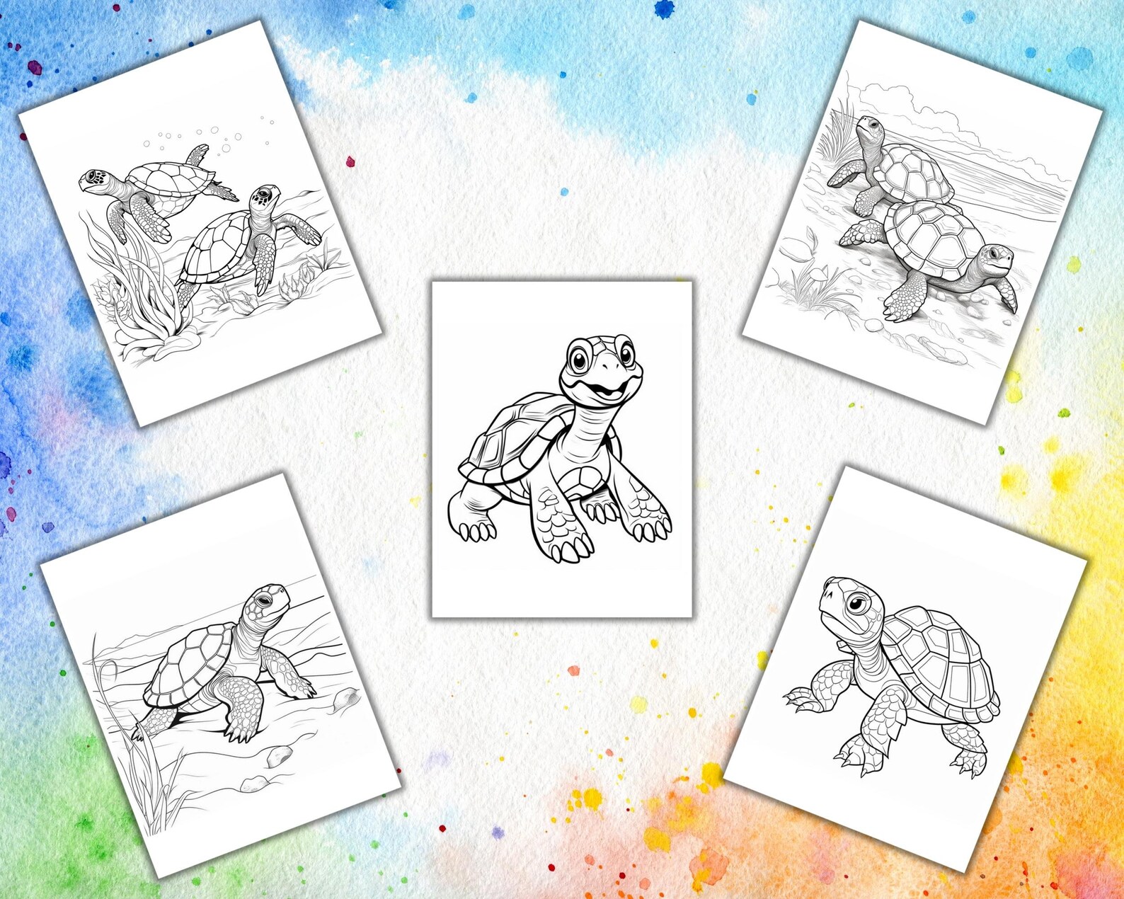 Turtle Coloring Pages Cute Turtles Coloring Pages for Kids Printable ...