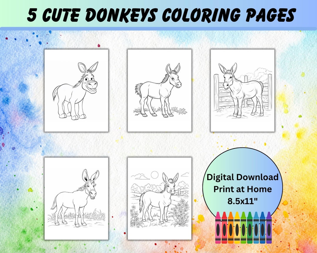 Donkey Coloring Pages Cute Donkeys Coloring Pages for Kids Printable ...