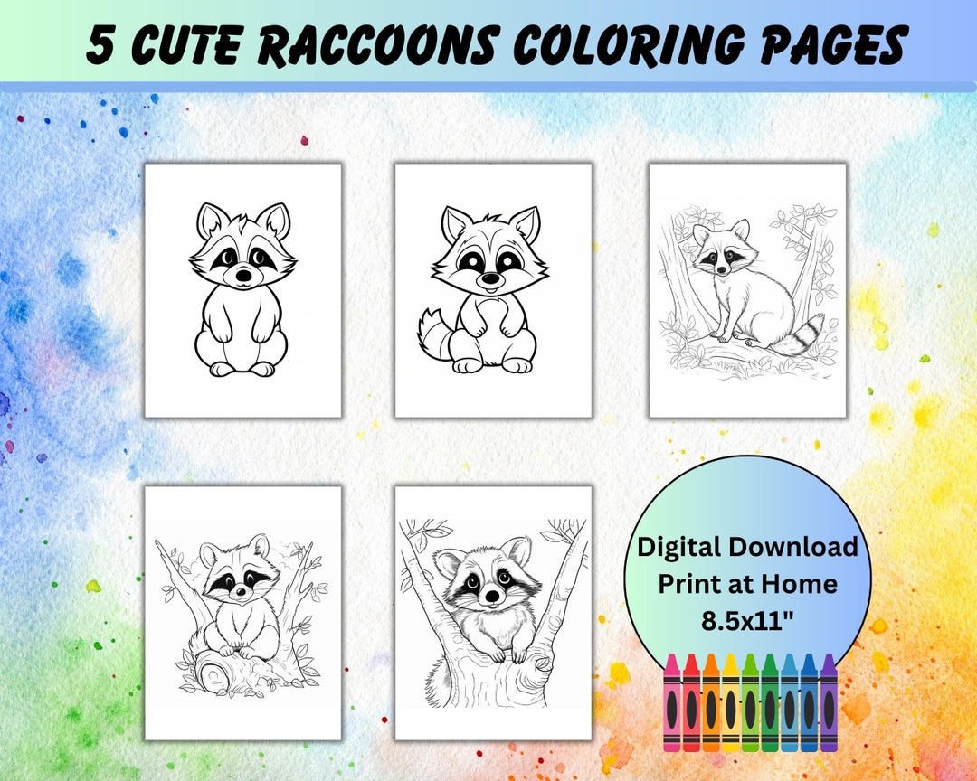 Raccoon Coloring Pages Cute Raccoons Coloring Pages for Kids Printable ...