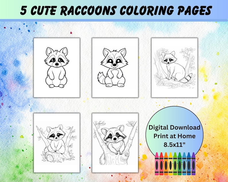 Raccoon Coloring Pages Cute Raccoons Coloring Pages for Kids Printable ...