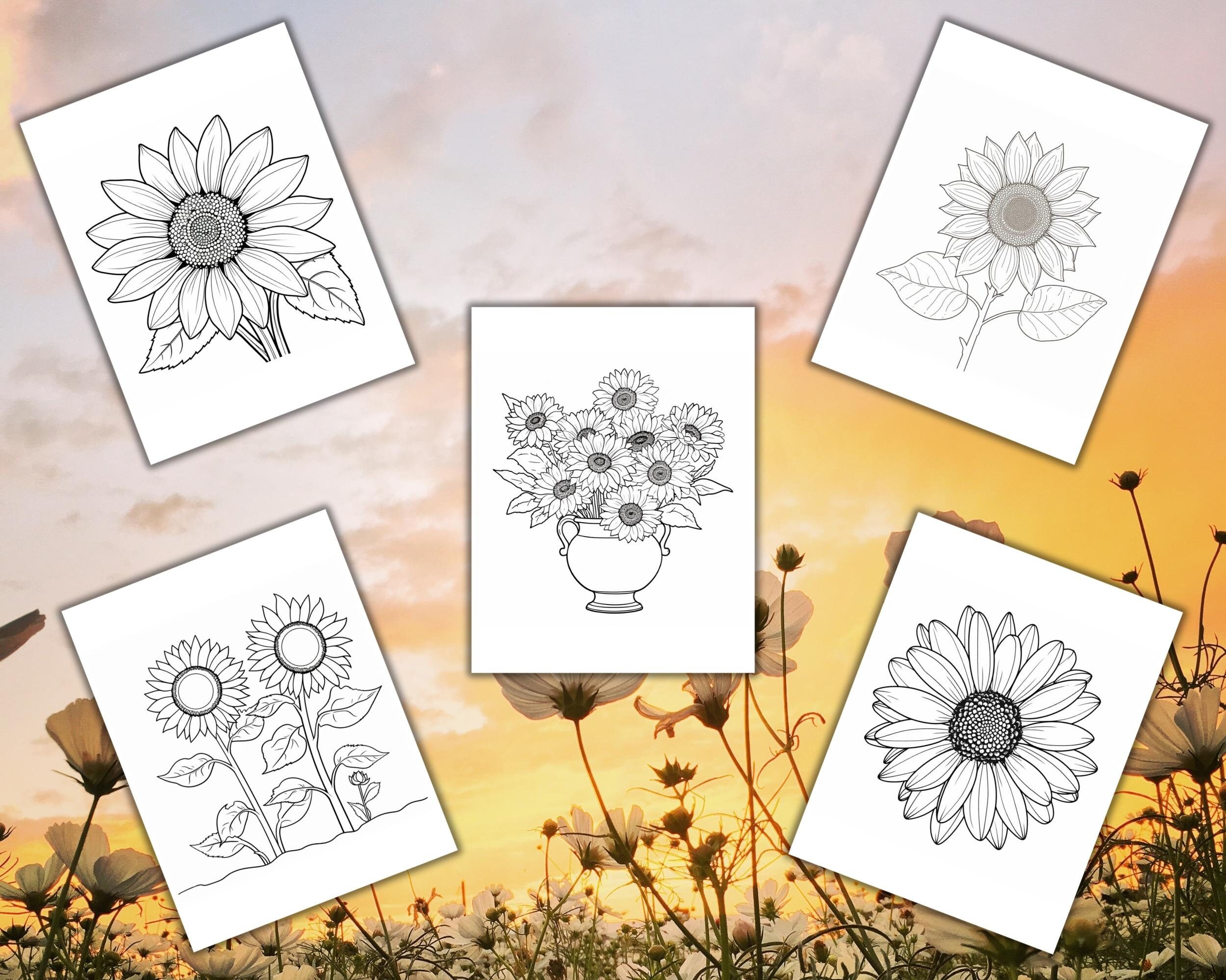 Sunflower Coloring Pages Flowers Coloring Pages for Kids Printable Fun ...