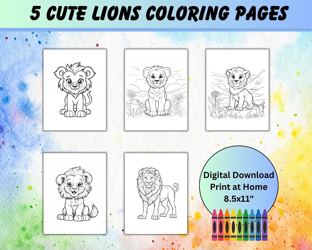 Lion Coloring Pages Cute Lions Coloring Pages for Kids Printable Fun ...