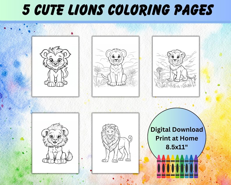 Lion Coloring Pages Cute Lions Coloring Pages for Kids Printable Fun ...
