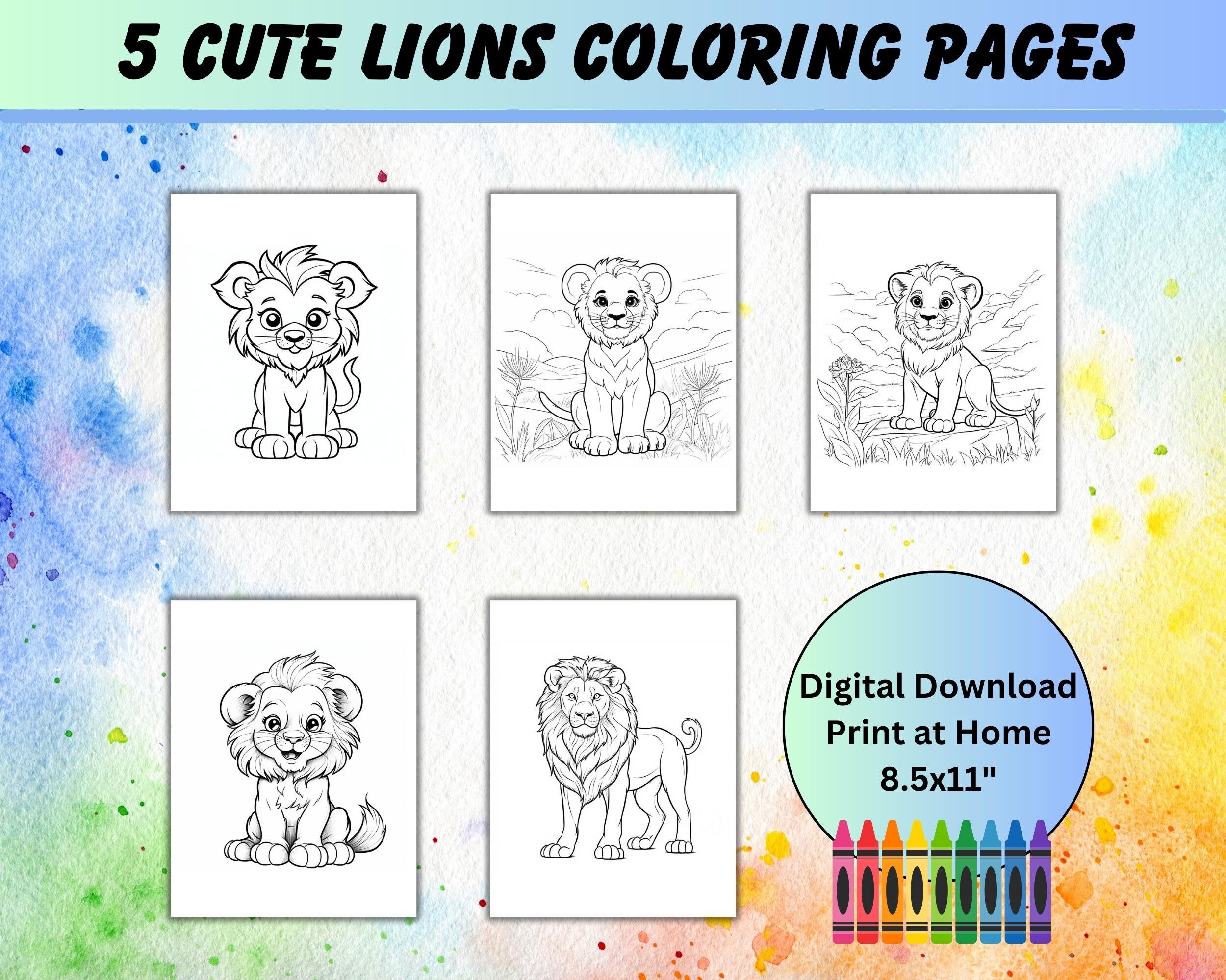Lion Coloring Pages Cute Lions Coloring Pages for Kids Printable Fun ...