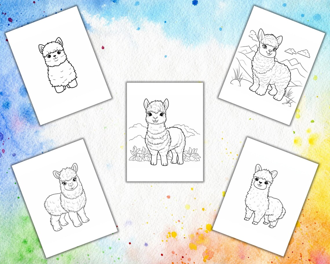 Alpaca Coloring Pages Cute Alpacas Coloring Pages for Kids Printable ...