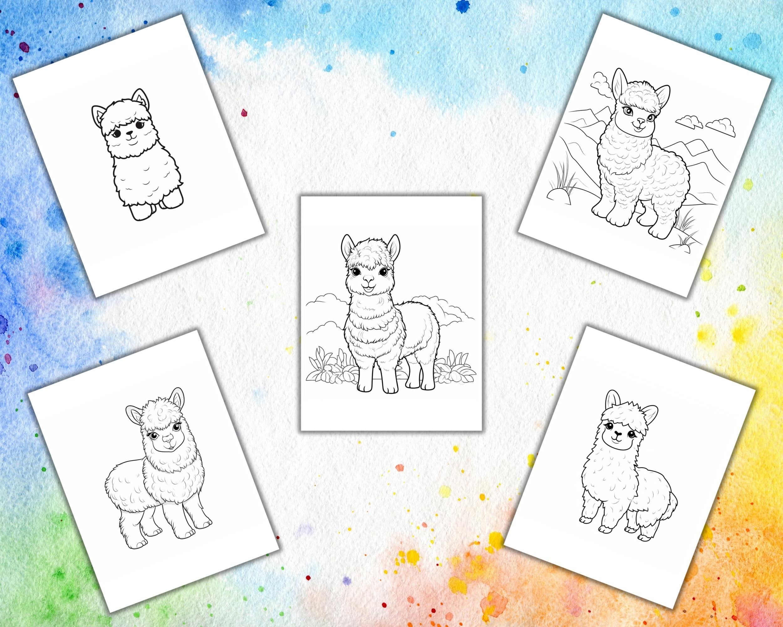 Alpaca Coloring Pages Cute Alpacas Coloring Pages for Kids Printable ...