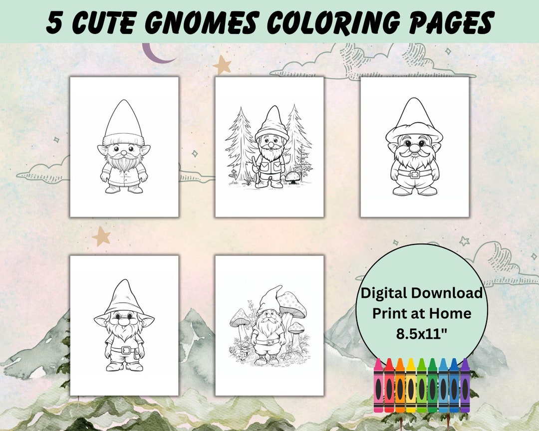 Gnome Coloring Pages Cute Gnomes Coloring Pages for Kids Printable Fun ...