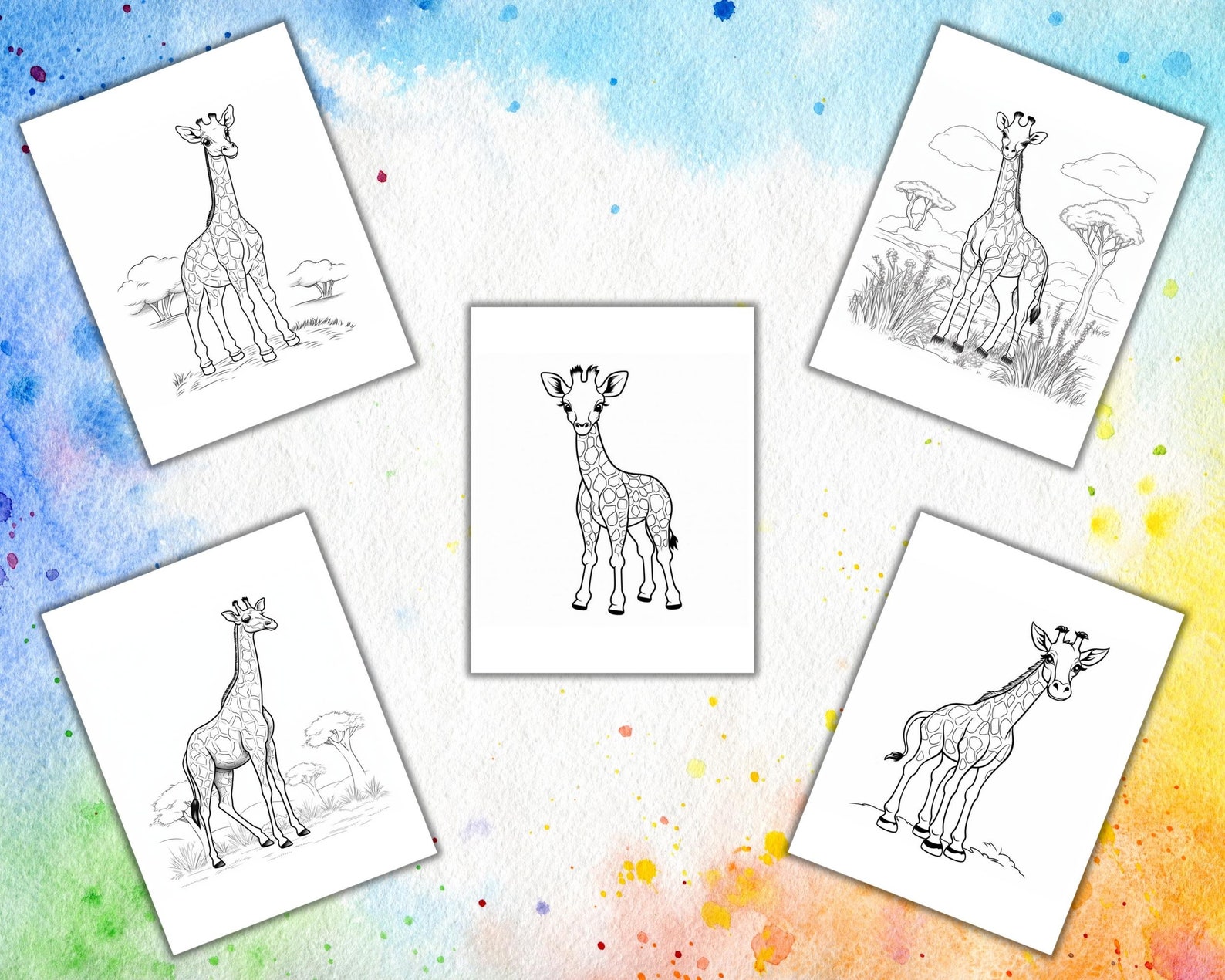 Giraffe Coloring Pages Cute Giraffes Coloring Pages for Kids Printable ...