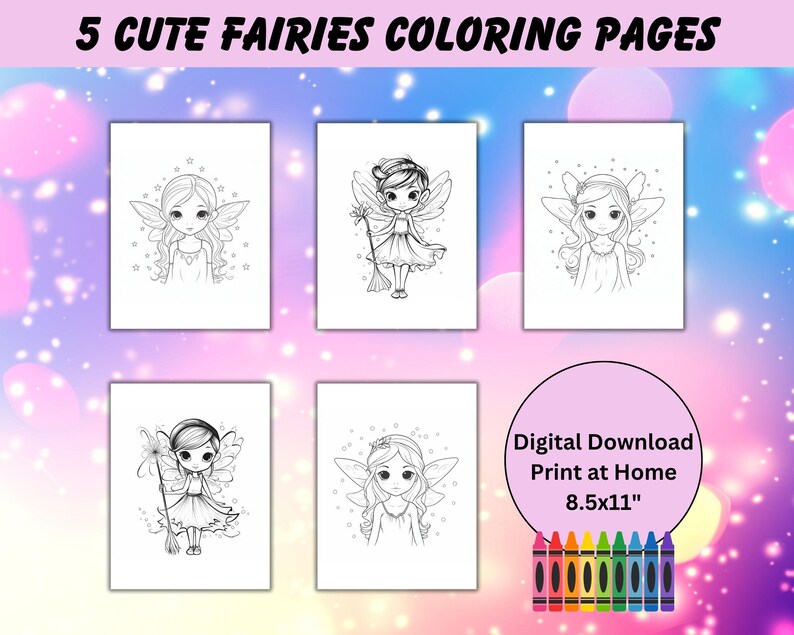 Fairy Coloring Pages Cute Fairies Coloring Pages for Kids Printable Fun ...