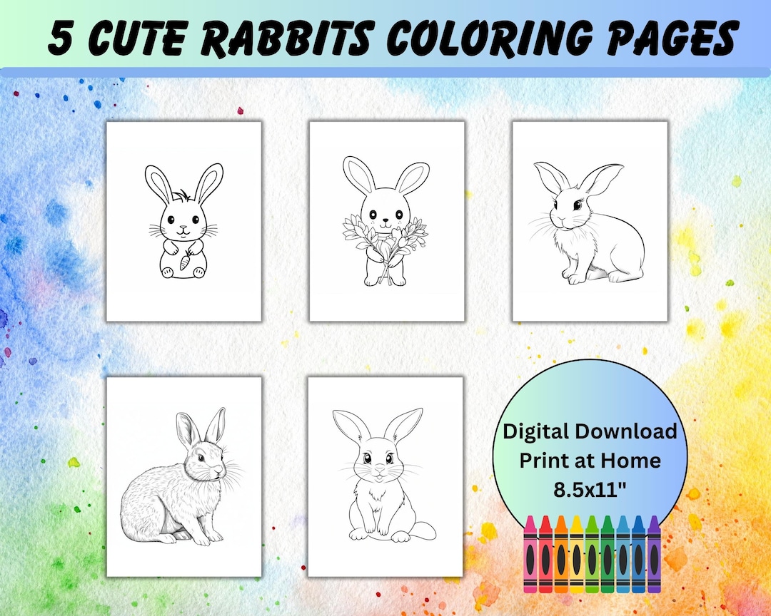 Rabbit Coloring Pages Cute Rabbits Coloring Pages for Kids Printable ...
