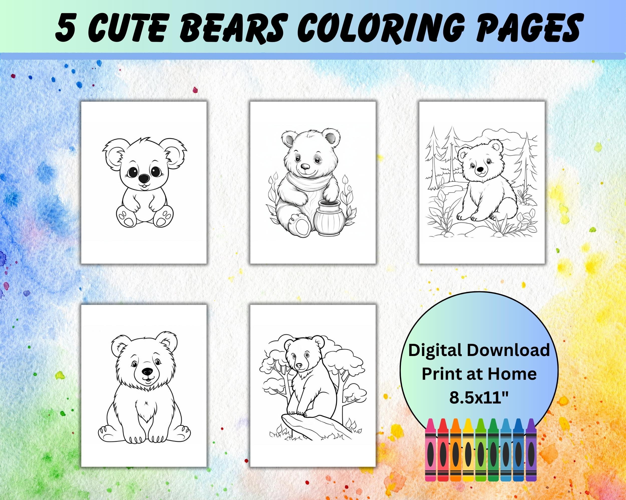 Bear Coloring Pages Cute Bears Coloring Pages for Kids Printable Fun ...