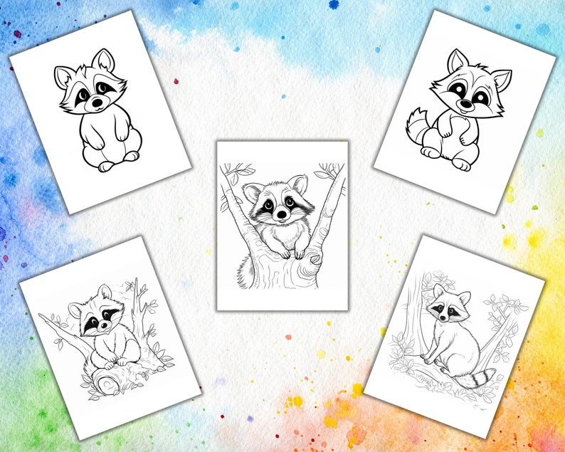Raccoon Coloring Pages Cute Raccoons Coloring Pages for Kids Printable ...