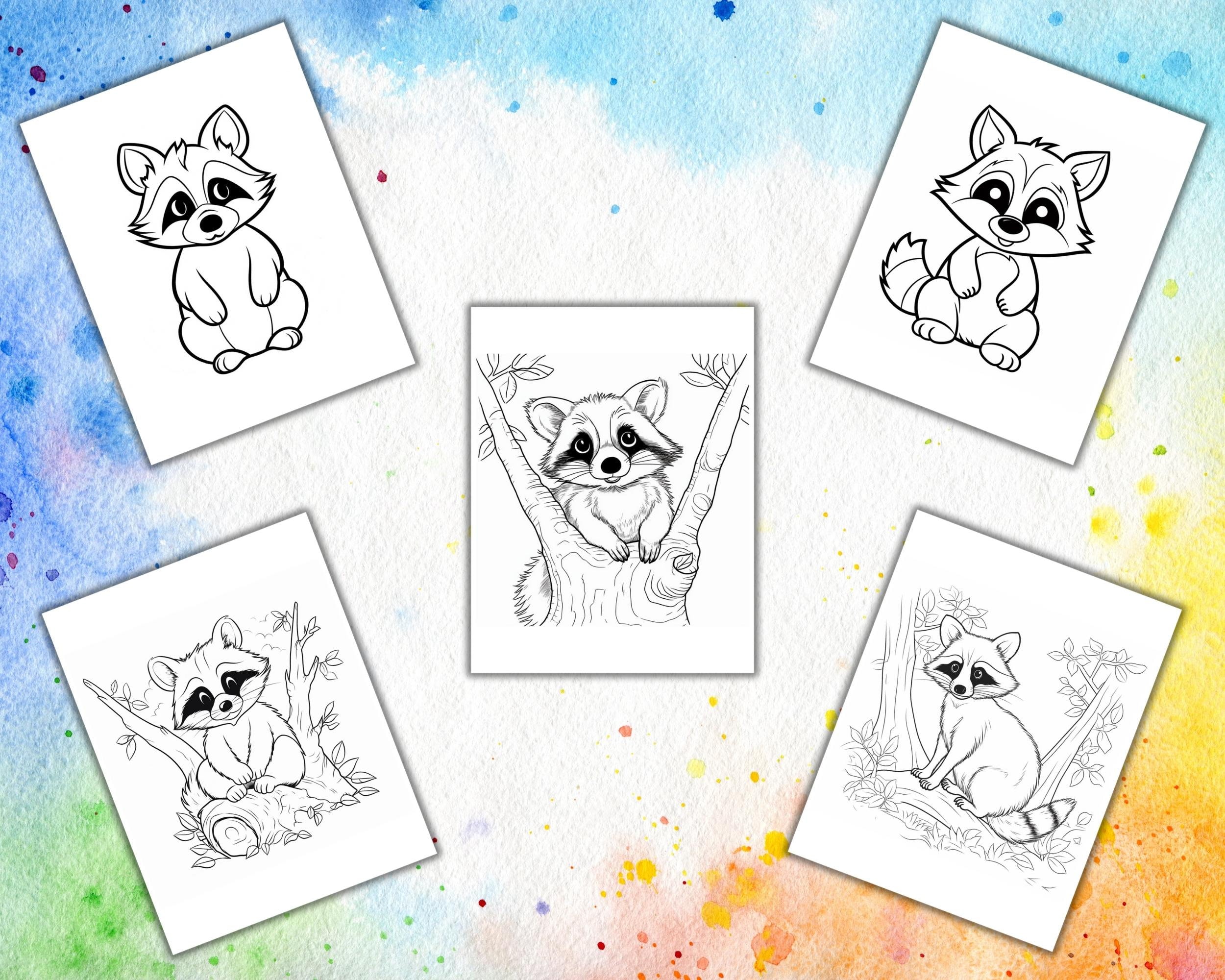 Raccoon Coloring Pages Cute Raccoons Coloring Pages for Kids Printable ...