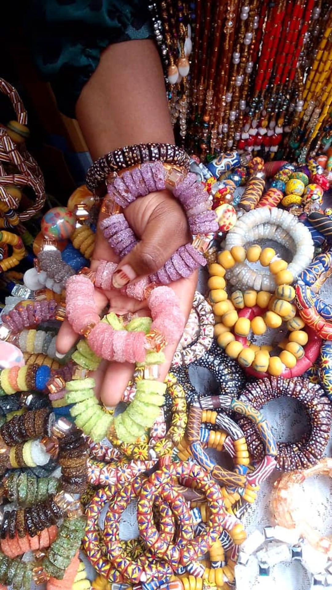 Authentic Ghanaian African Beads Bracelets/ghana Beads/ African Bead ...
