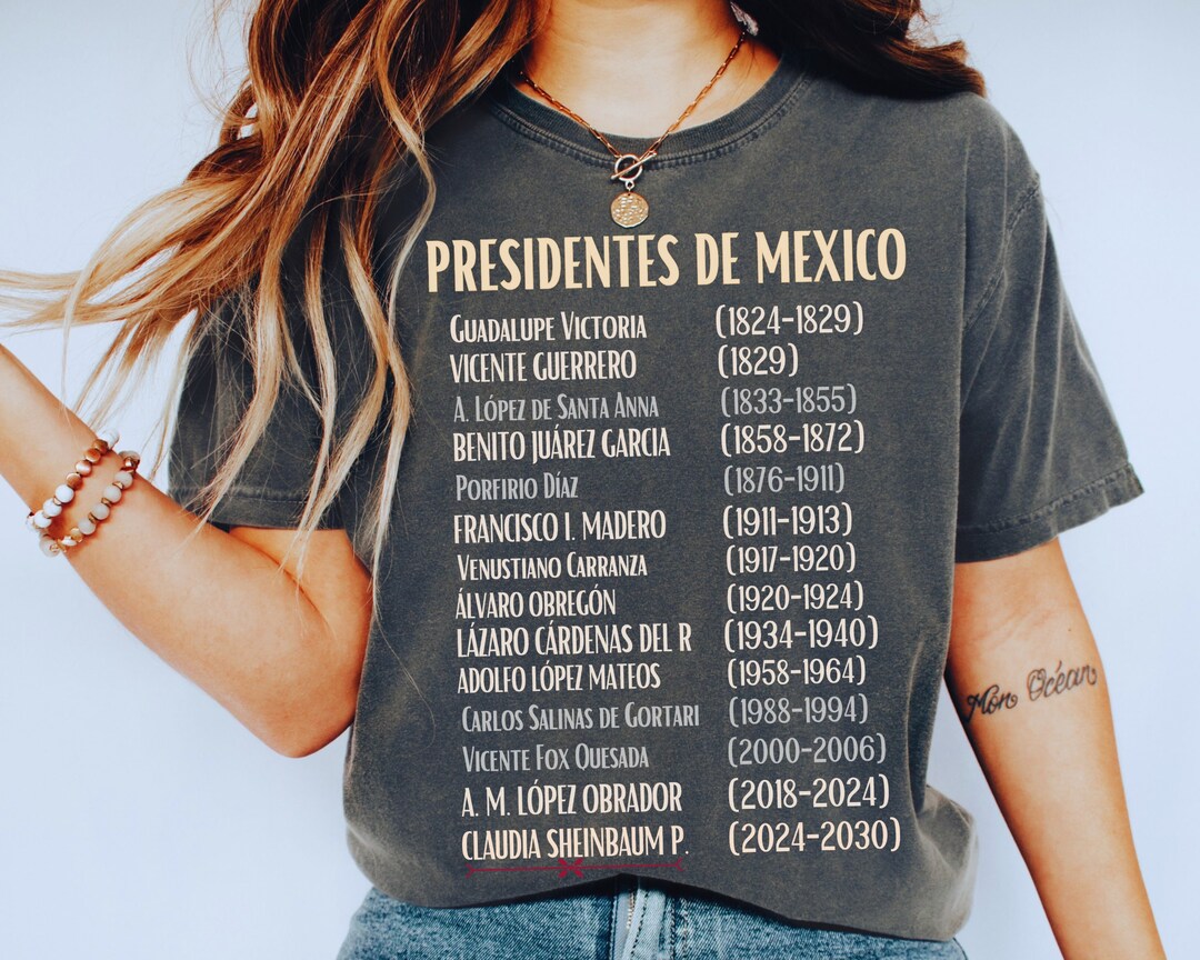Mexican Presidents T-shirt, Mexican Presidents in History, First Female ...