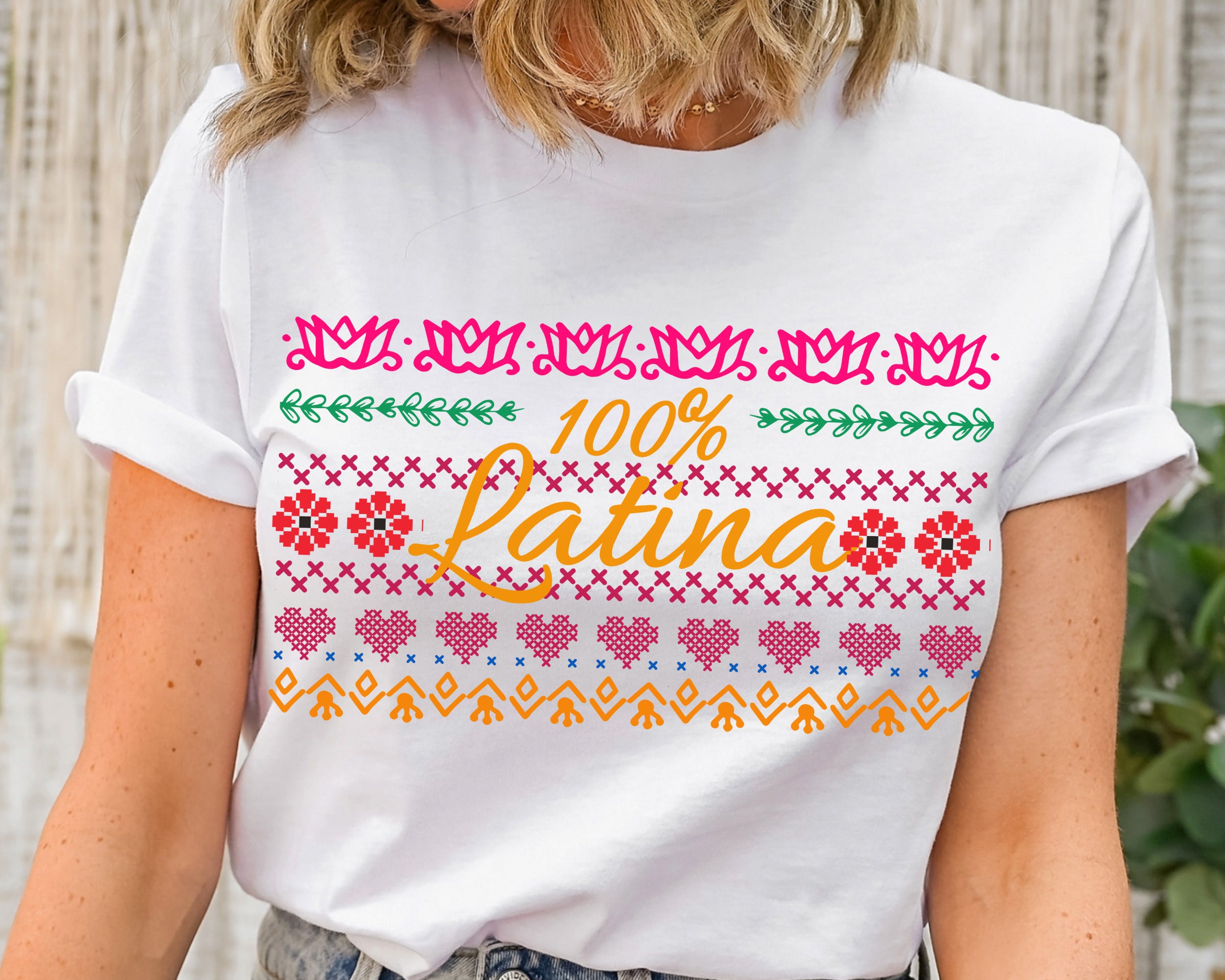 Colorful Latina T-shirt, Floral and Colorful T-shirt, Latin Embroidery ...