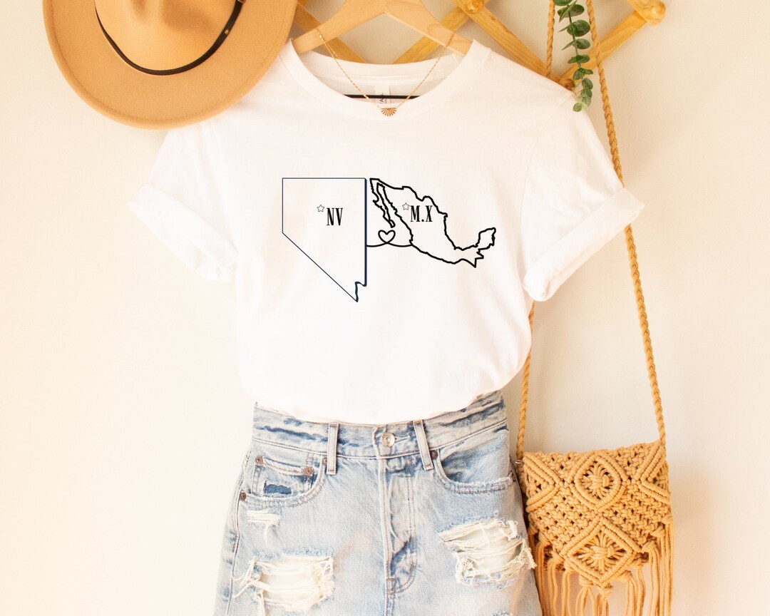 Camisa Mapa de Nevada, mapa de México, camiseta del estado de Nevada ...