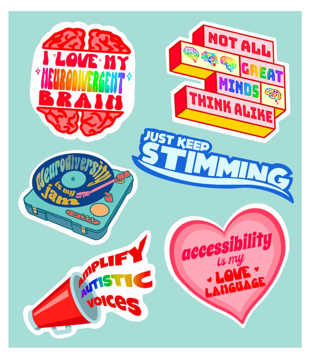 Neurodiversity Advocate Sticker Pack Aba Stickers Laptop Stickers Phone ...