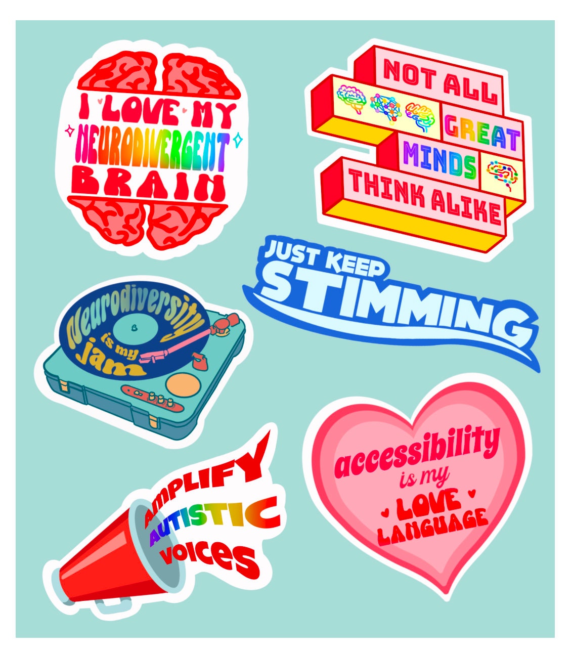 Neurodiversity Advocate Sticker Pack Aba Stickers Laptop Stickers Phone ...