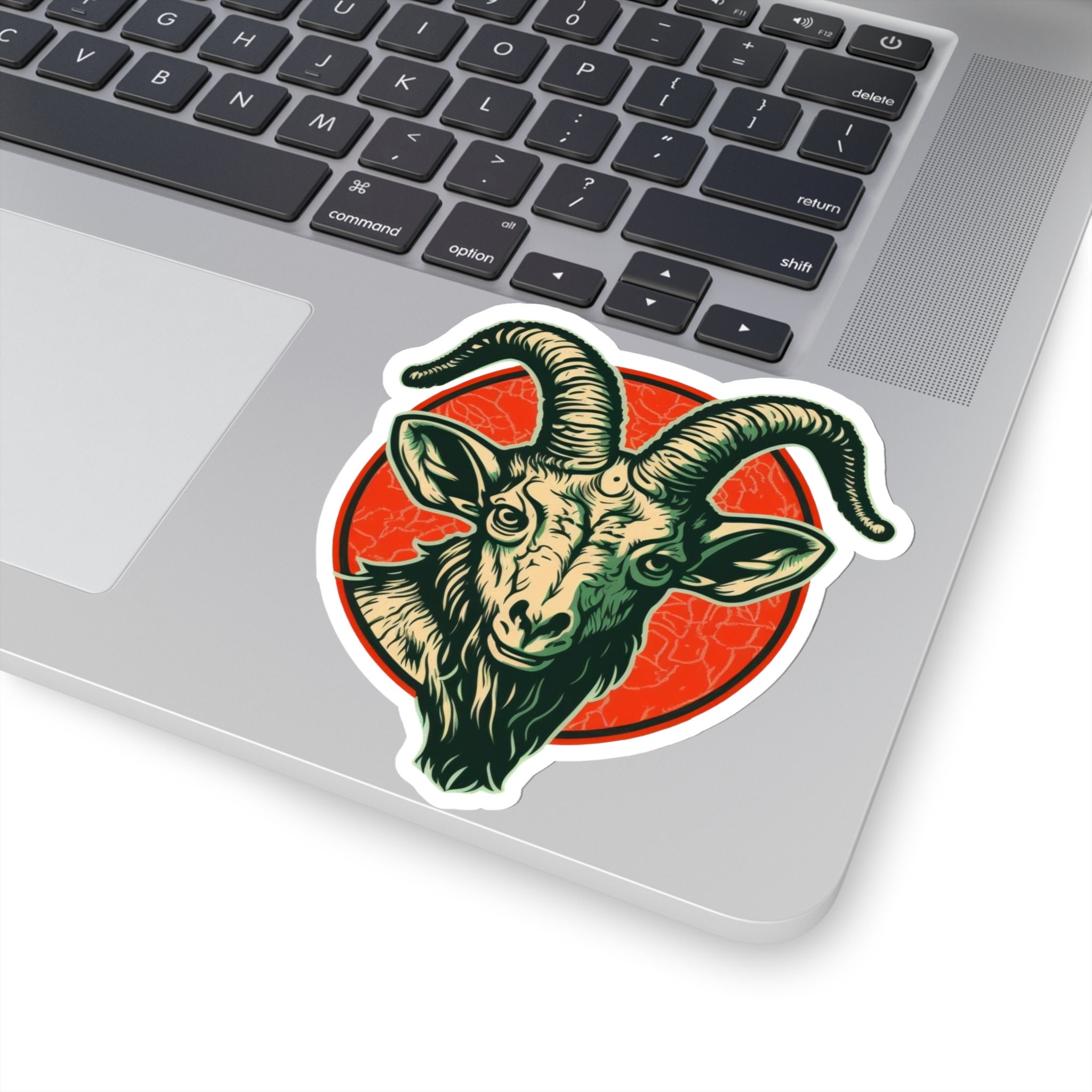 Goat Sticker Retro Vinyl Ram Decal for Water Bottle, Guitar, Macbook ...