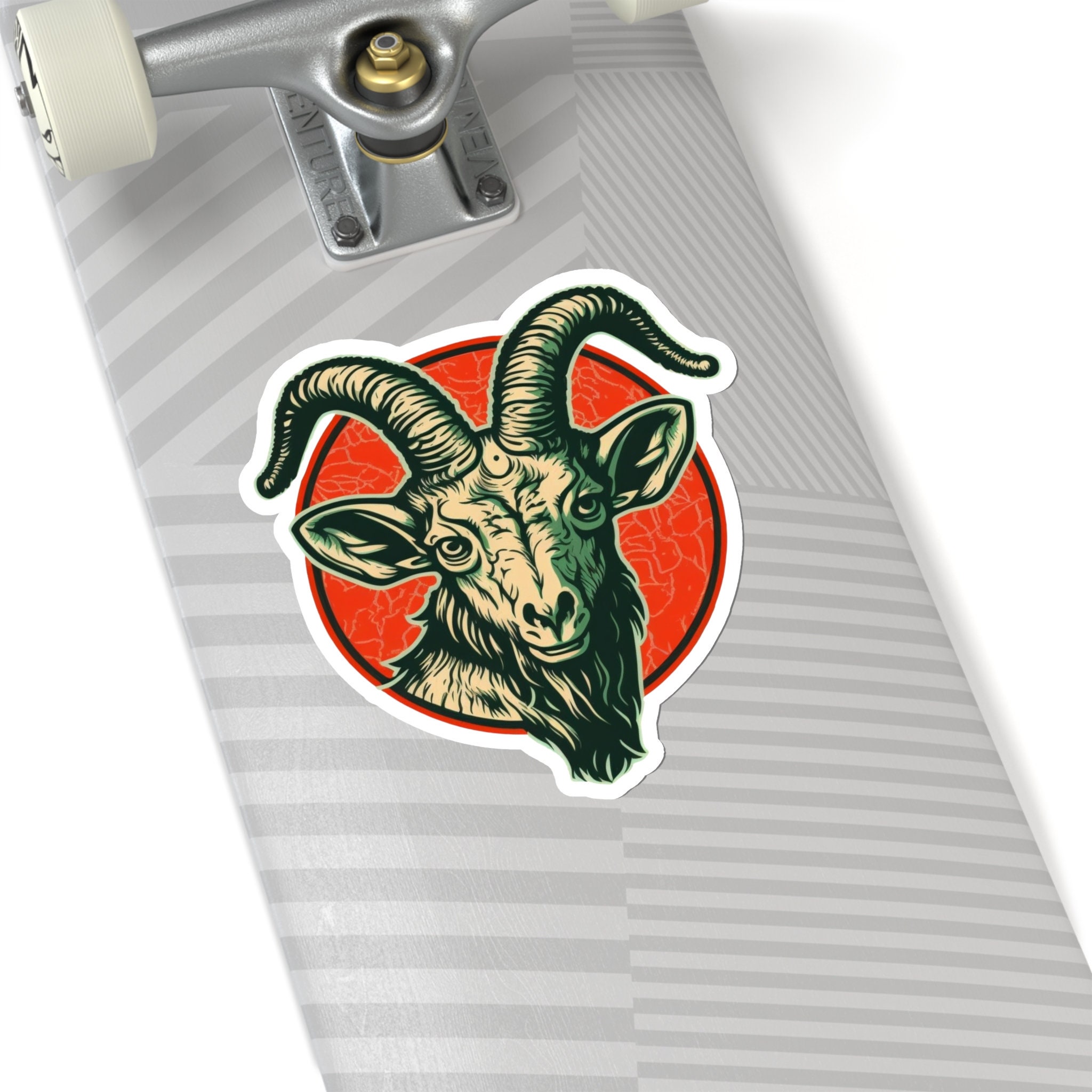 Goat Sticker Retro Vinyl Ram Decal for Water Bottle, Guitar, Macbook ...