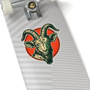 Goat Sticker Retro Vinyl Ram Decal for Water Bottle, Guitar, Macbook ...