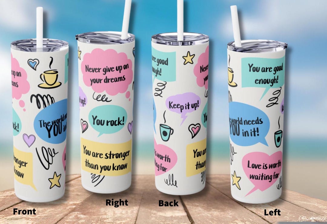 Motivational Skinny Tumbler, Hydration Cup, Insulated Drinkware, Gym ...