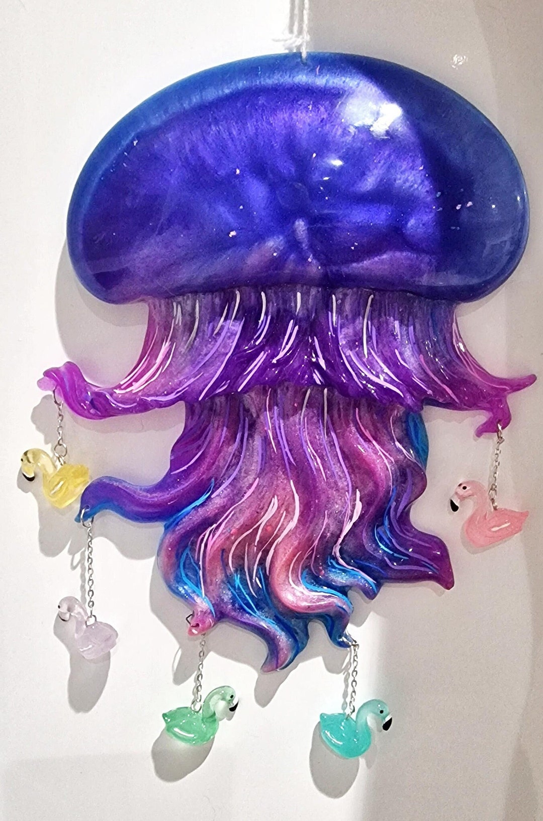 Resin Jellyfish, Resin Jellyfish Wall Hanging, 3D Jellyfish Wall Art ...