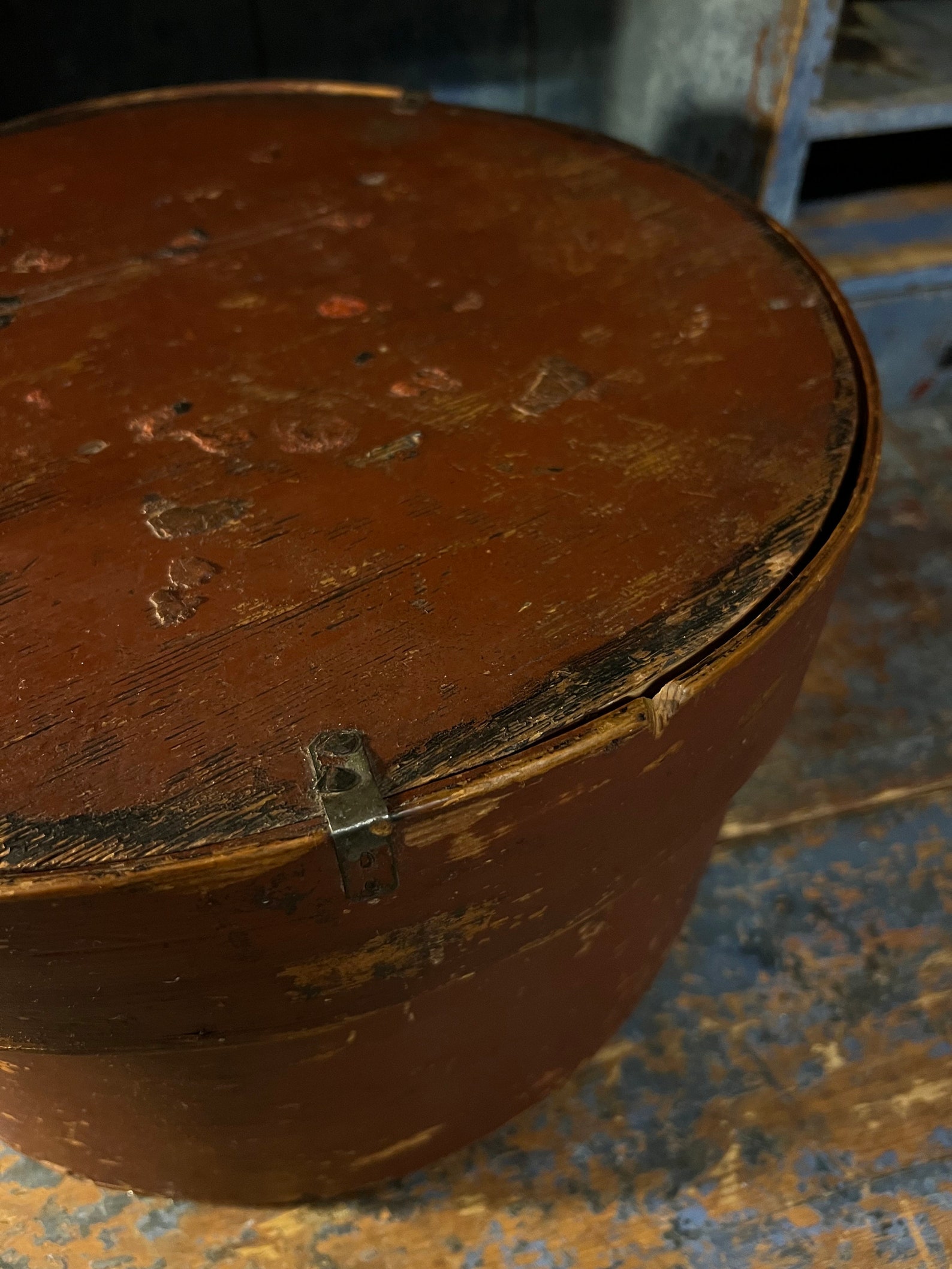 1800s Primitive Antique Tine Box, Pinewood / Bentwood Kitchen Storage ...