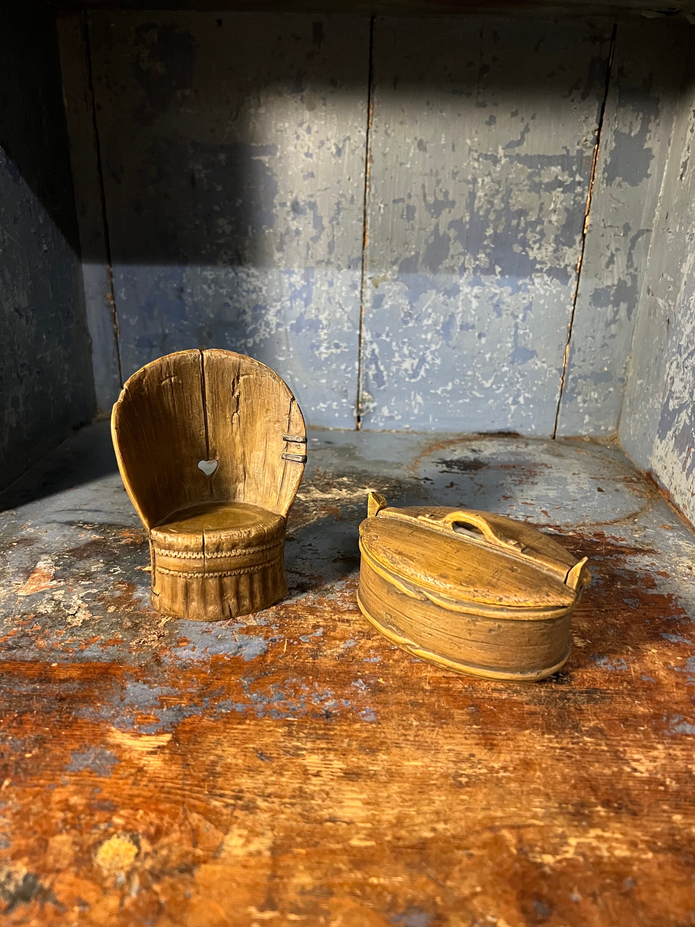 Norwegian Tine Box and Stool/kubbestool, Norway Souvenir, Collectible ...