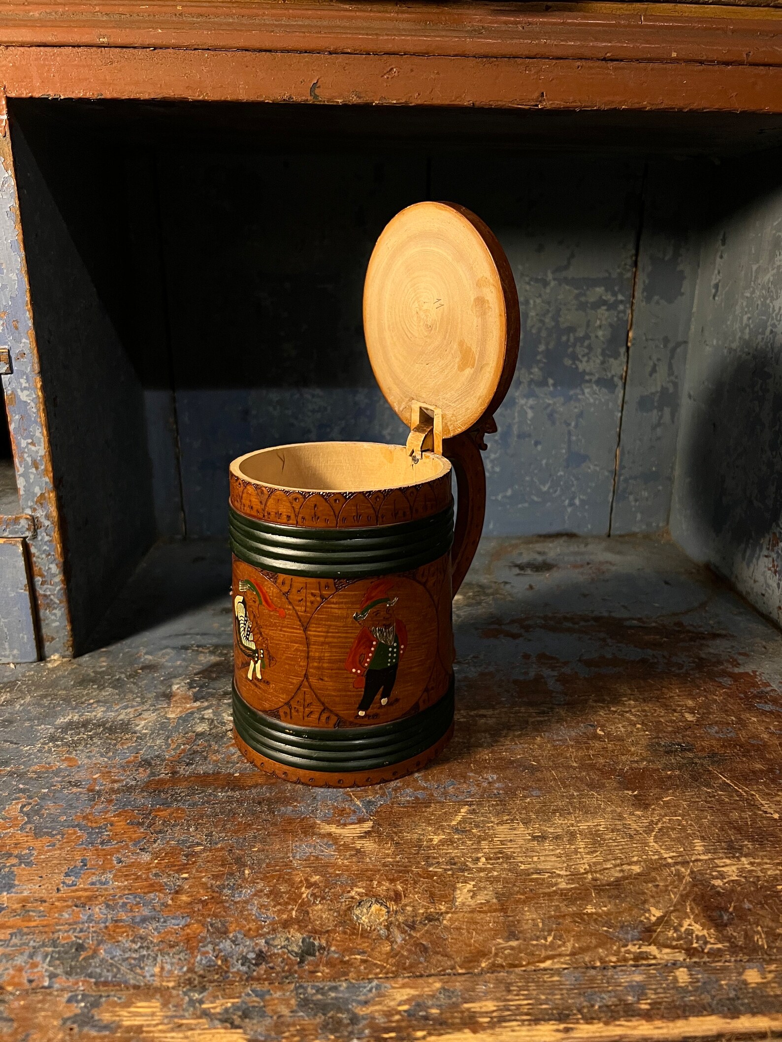 1910s Antique Norwegian Jug / Tankard With Dragon Handle, Detailed ...
