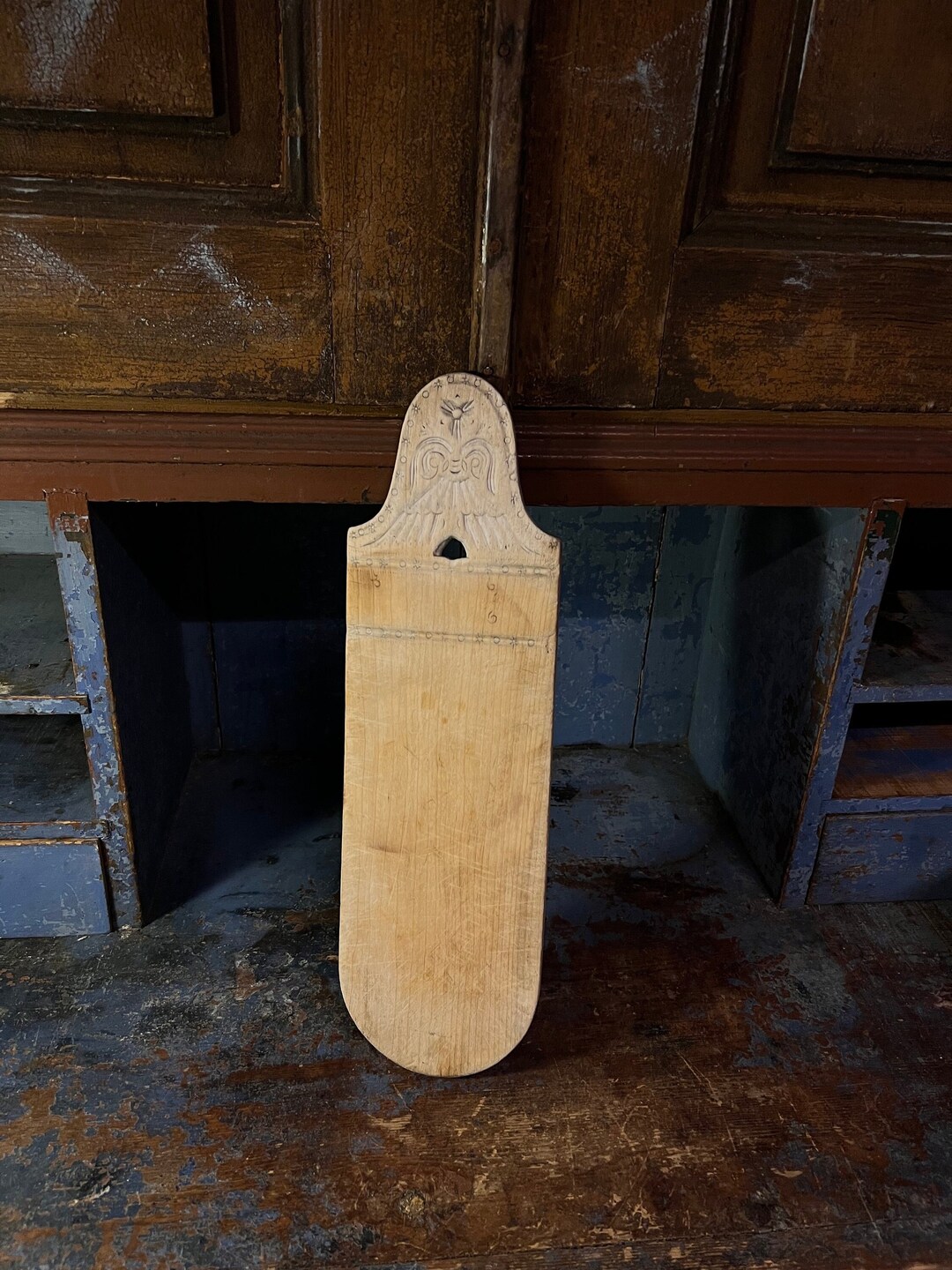 1800s Primitive Antique Norwegian Hand Carved Cutting Slicing Board ...