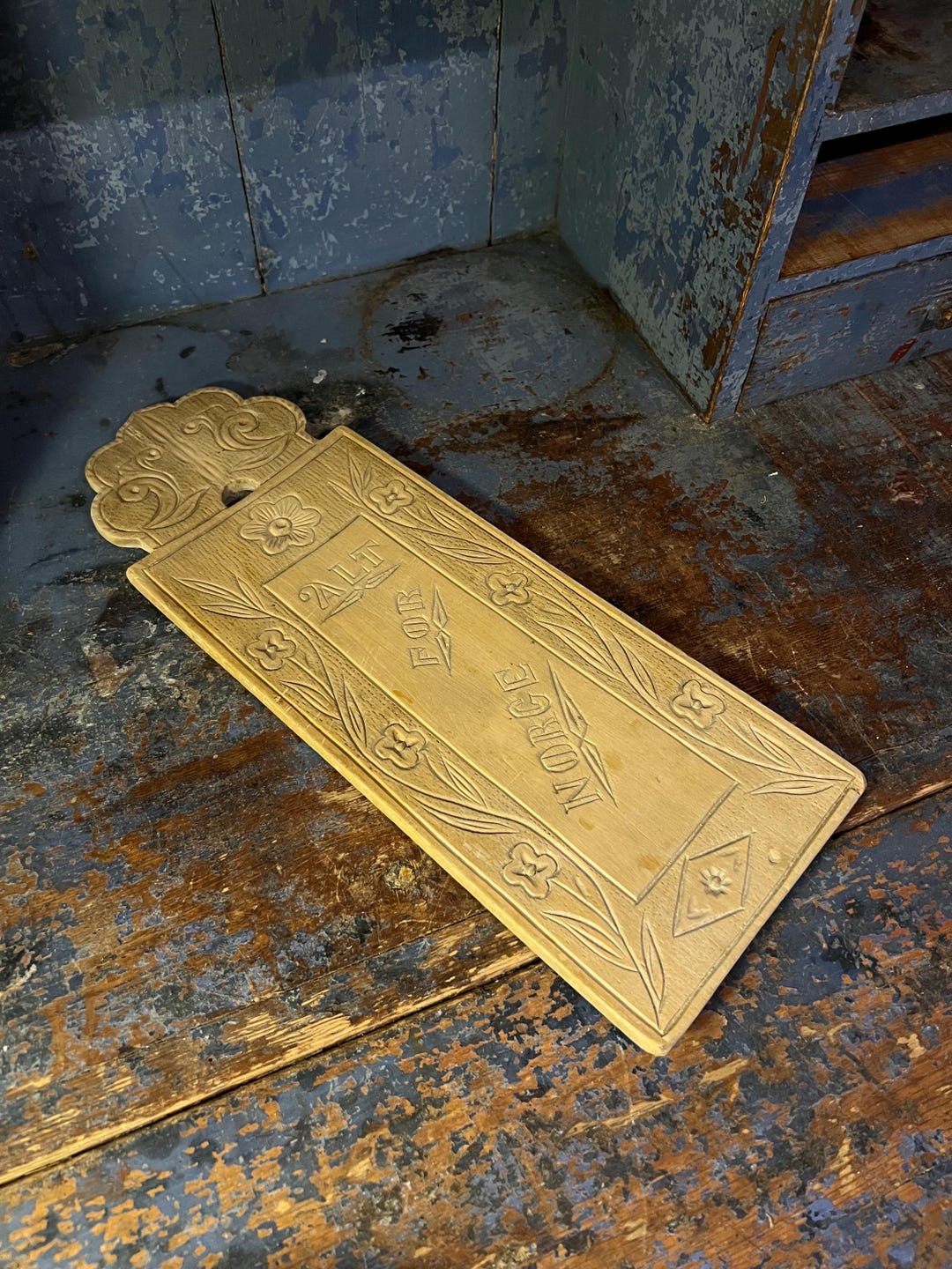 1800s "alt FOR Norge" Norwegian Hand Carved Cutting Slicing Board/ Wall ...