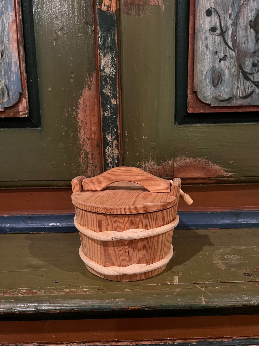 Vintage Norwegian Butter Bucket/box in Pinewood, Handcrafted From ...