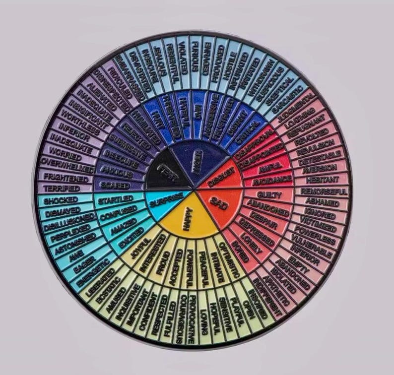 Feelings Wheel Enamel Pin – Emotional Awareness Mental Health Gift ...