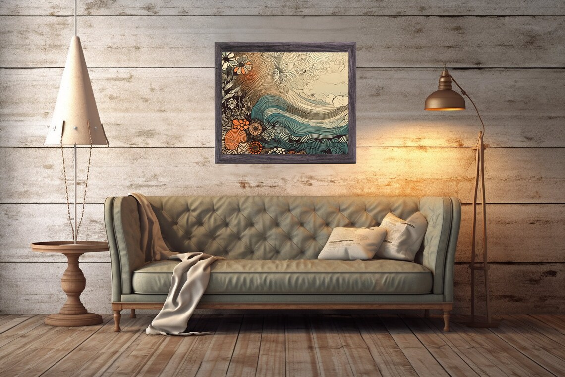 Boho Nautical Art Print Digital Download Mid Century Modern Minimalist ...