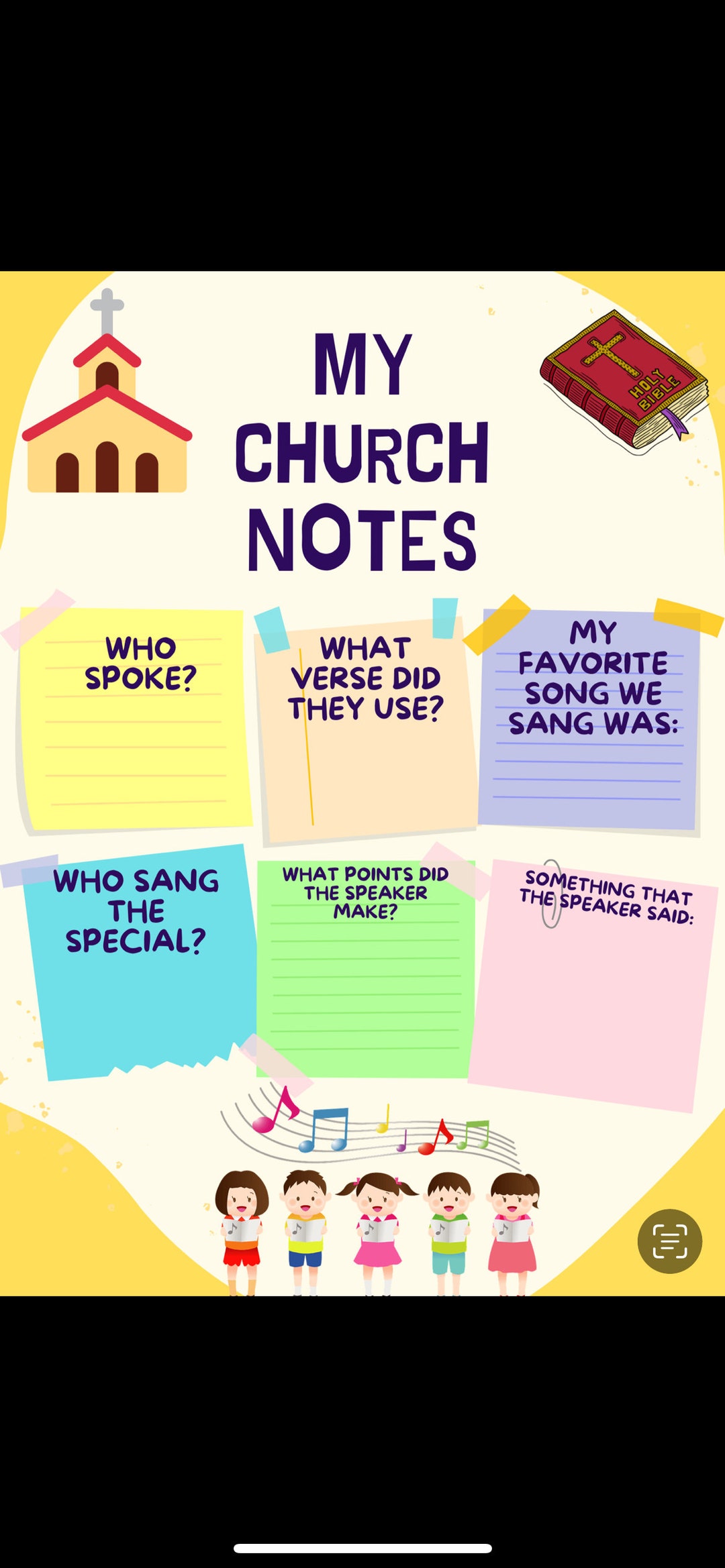 Kid’s Church Notes - Etsy