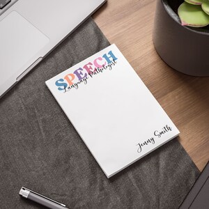 Personalized Speech Therapy Post It Note Custom SLP Notepad SLP ...