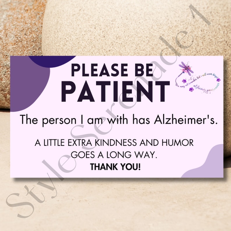 Canva Template Alzheimers Card Editable Digital Download Alzheimers ...