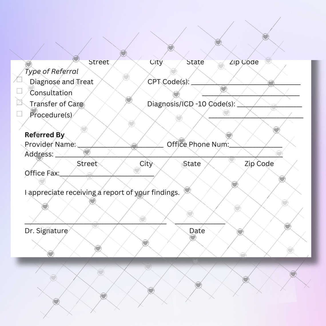 Canva Template Physician Referral Form Digital Download Doctor Referral ...