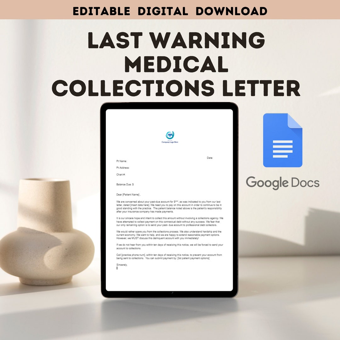 Collection Letter Doctor Office Last Overdue Bill Notice Digital ...