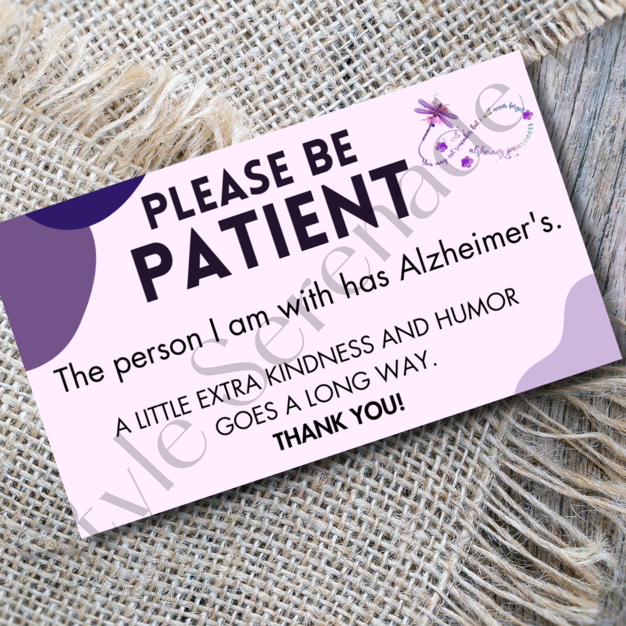 Canva Template Alzheimers Card Editable Digital Download Alzheimers ...