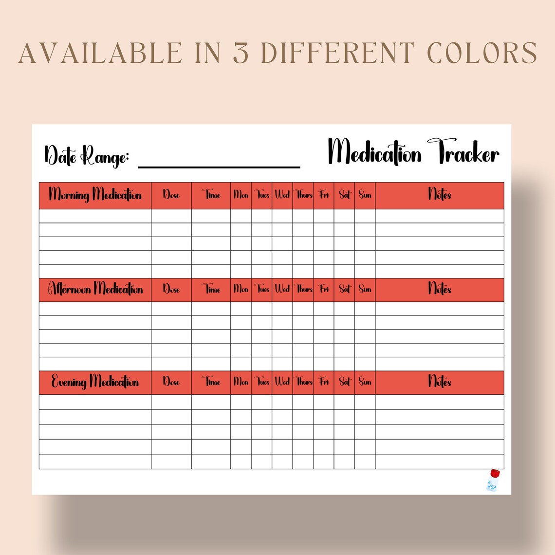 Medication Log Medication Tracker Printable Medication Tracking Chart ...
